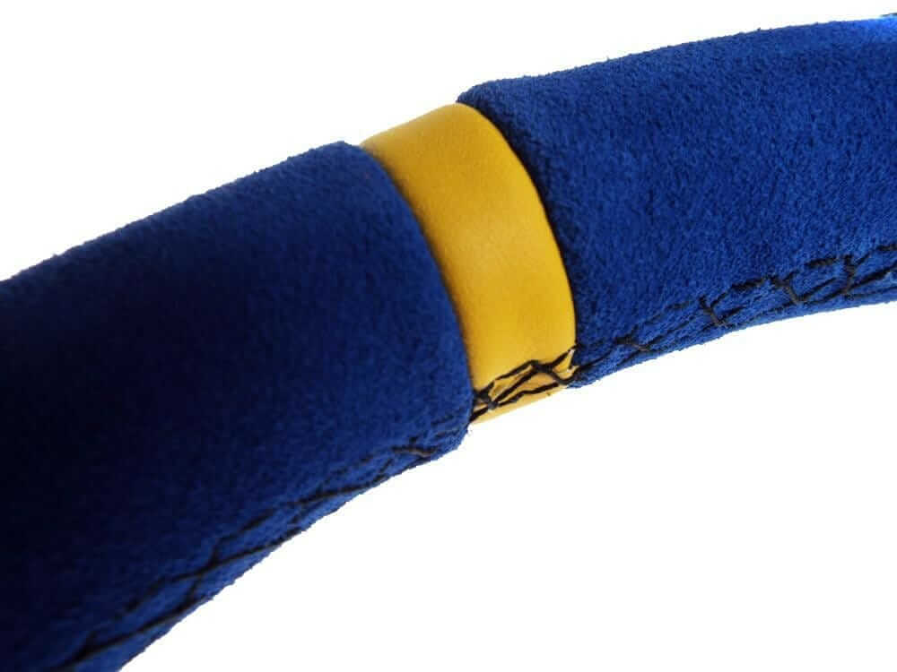 Motamec Blue Deep Dish 350mm Suede Steering Wheel