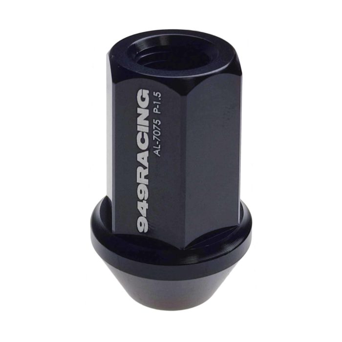 949 Racing Black M12x1.5 Open Ended Forged Aluminium Wheel Nuts 4pcs