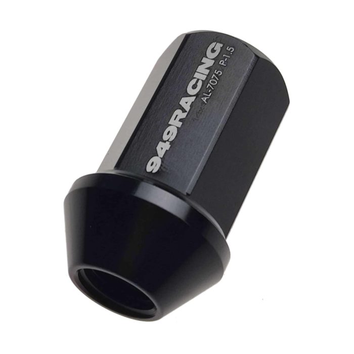 949 Racing Black M12x1.5 Open Ended Forged Aluminium Wheel Nuts 4pcs