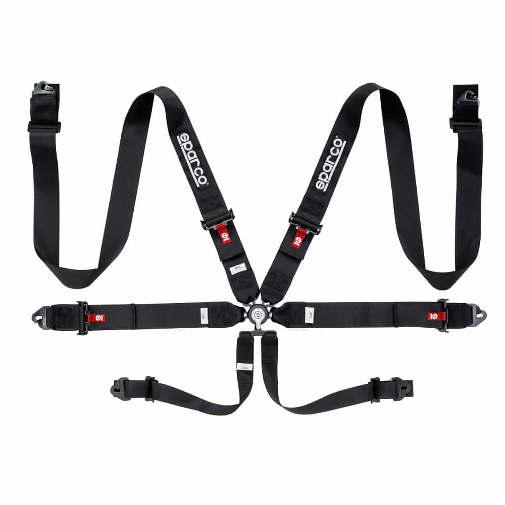 Sparco 6 Point Club Racer FIA Harness Black