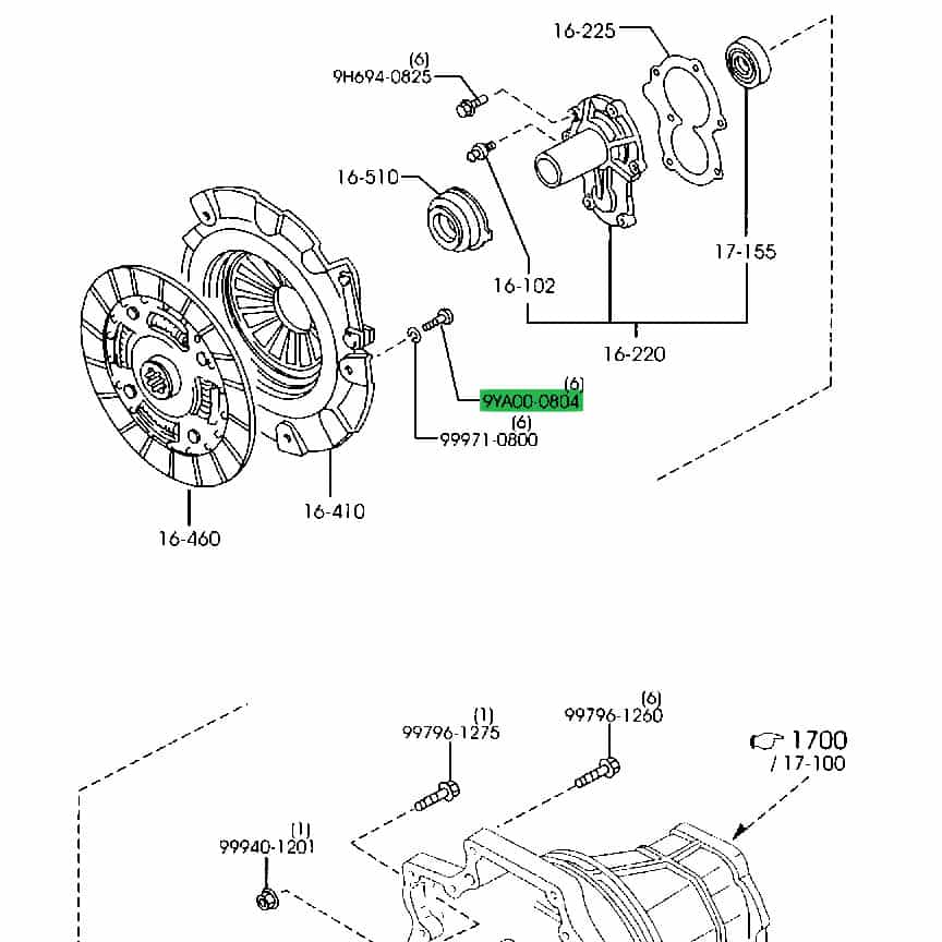 Genuine Clutch Cover Bolt for Mazda MX-5 NA NB