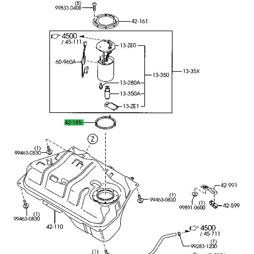 Genuine Fuel Pump Tank Gasket for Mazda MX-5 NC