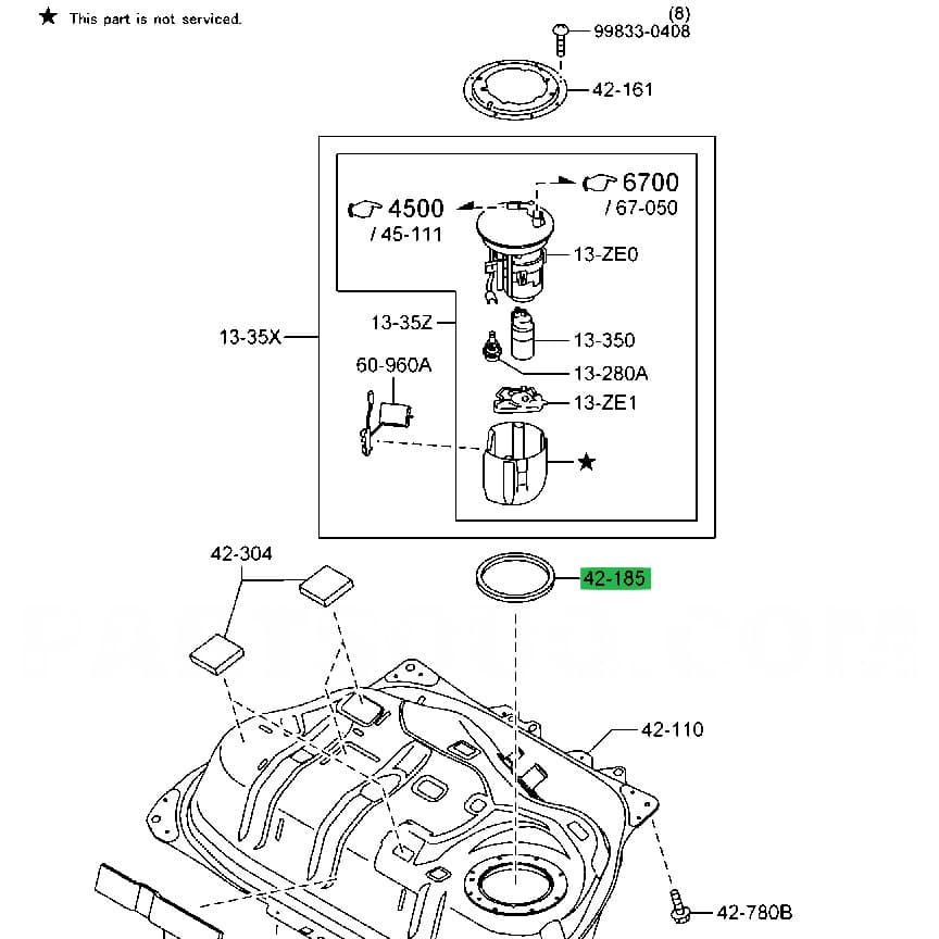 Genuine Fuel Pump Tank Gasket for Mazda MX-5 ND
