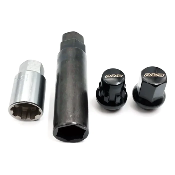 Rays 17Hex L31 M12x1.5 Wheel Nuts Lock Set Black 20pcs